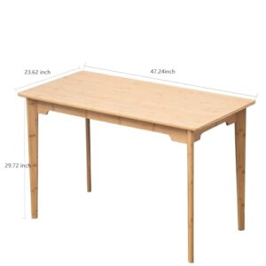 Maydear Bamboo Multipurpose Study Writing Desk/Modern Simple Computer & Laptop Table for Living Room Home and Office/Dining Table