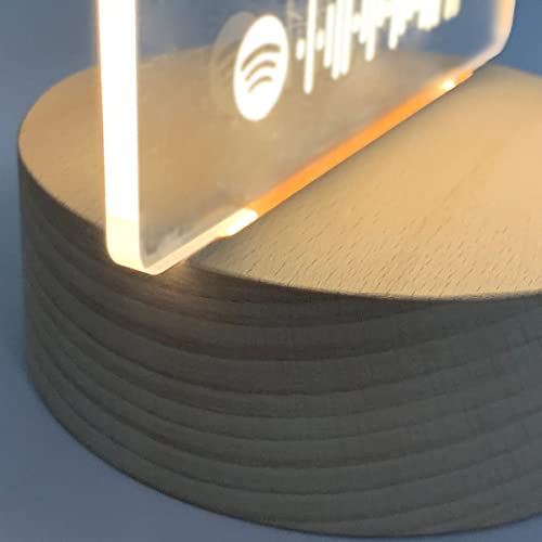 Custom Spotify Glass Art Album Cover Song Plaque Personalized Led Night Light, Scannable Spotify Code Song Plaque, Personalized Photo Gifts for Couple Lovers