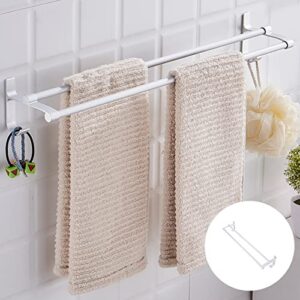 Cabilock 1 Set Hook White Holder Holders Clothes Nail Rod Mounted Cm Wrap Double Towel Rack Racks Free: Bar Punching Hanger Wall Steel Stainless Paper Robe Organizer Hangers Nail-Free