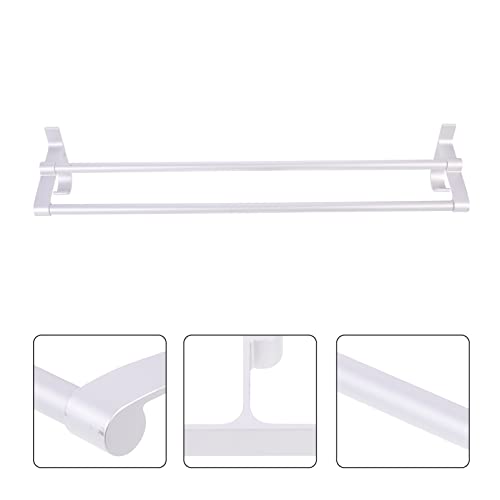 Cabilock 1 Set Hook White Holder Holders Clothes Nail Rod Mounted Cm Wrap Double Towel Rack Racks Free: Bar Punching Hanger Wall Steel Stainless Paper Robe Organizer Hangers Nail-Free