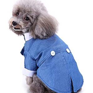 Dog Blue Tuxedo, Dog Formal Clothes, Puppy Wedding Tux, Small Dog Suit and Tie, Business Suit for Dog Blue Large