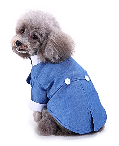 Dog Blue Tuxedo, Dog Formal Clothes, Puppy Wedding Tux, Small Dog Suit and Tie, Business Suit for Dog Blue Large