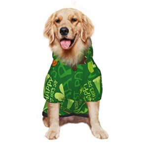 large dog hoodie st.patrick's-day-green pet clothes sweater with hat soft cat outfit coat small