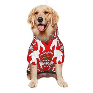 large dog hoodie funny-bigf-oot-ugly-christmas pet clothes sweater with hat soft cat outfit coat large