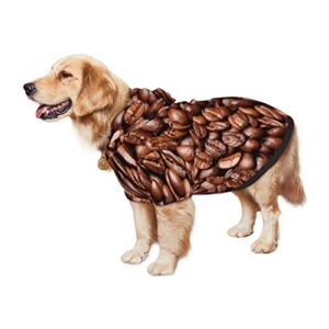 Large Dog Hoodie Jamaican-Blue-Mountain-Coffee-Beans Pet Clothes Sweater with Hat Soft Cat Outfit Coat Large