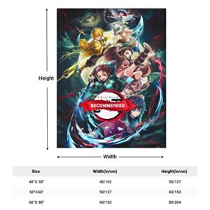 2 PCS Anime Blanket Soft Throw Blanket with Anime Pillow Case,3D Printed Japanese Anime Fuzzy Blanket Cozy Blanket for Sofa Office Outdoor Picnic Travel