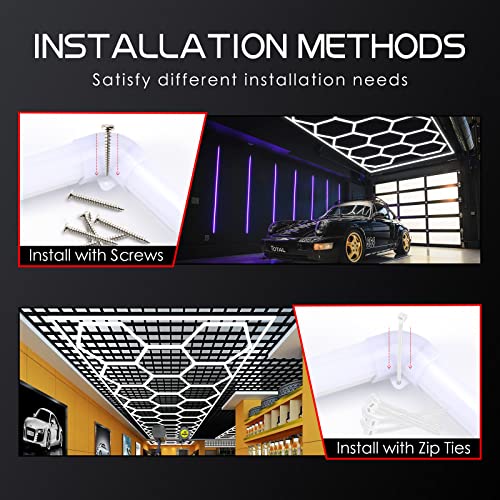 Updated Bigger Size Hexagon LED Garage Light: 900W 108000LM Ultra-Bright, Hexagon led Lights for Garage Warehouse Workshop Gym Basement