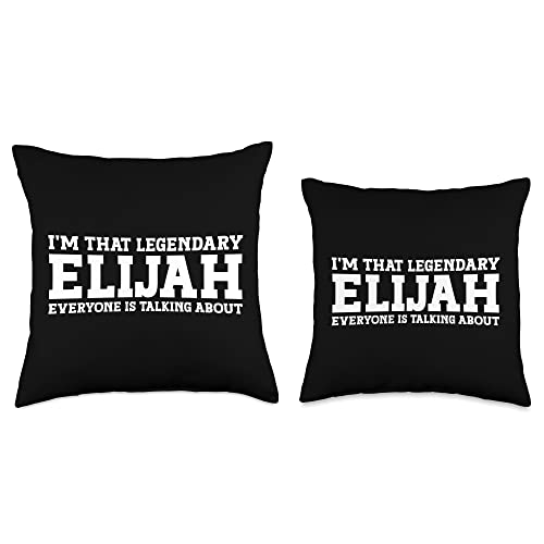 Elijah Gifts Elijah Tee Men Name Birthday Gifts Personal Name Funny Elijah Throw Pillow, 16x16, Multicolor