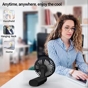 TUNISE Portable Handheld Fan, Portable Fan Rechargeable, 4000mAh, 180° Adjustable, 6 Speed Wind, Display Electricity in Real Time, USB Rechargeable Foldable Fan, Quiet Personal Fan with Power Bank