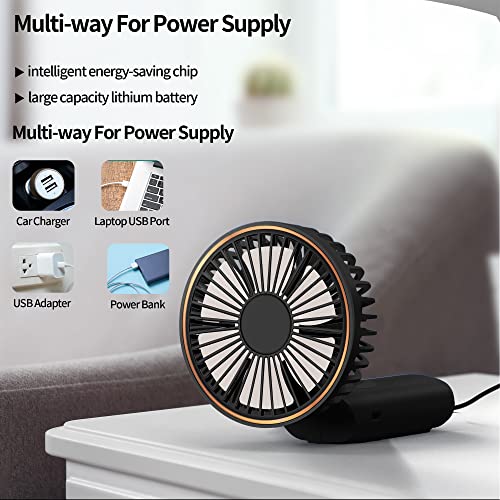 TUNISE Portable Handheld Fan, Portable Fan Rechargeable, 4000mAh, 180° Adjustable, 6 Speed Wind, Display Electricity in Real Time, USB Rechargeable Foldable Fan, Quiet Personal Fan with Power Bank