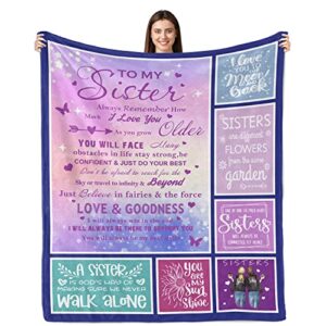 ebmdsia sister gifts blanket, sister birthday gifts from sister, sister gift from sister, gifts for sister throw blankets 50"x60"