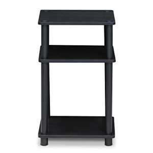 Furinno Just 3-Tier Turn-N-Tube End Table, 1-Pack, Americano/Black & (99557EX/BK) Turn-N-Tube 4-Tier Multipurpose Shelf Display Rack - Espresso/Black