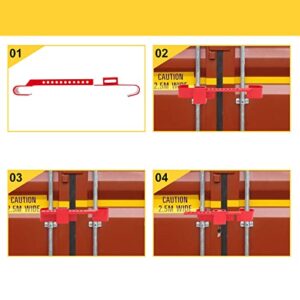 Heavy Duty Steel Cargo Door Lock/Standard Shipping Container Lock with 4 Keys Adjustment Range: 12-1/2" - 18-7/8" Coated with red Color（Keyed Differently）