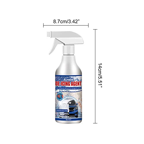 ikasus Auto Windshield Deicing Spray Snow Melting Spray Windshield De-Icer, Fast Ice Melting Spray Defrosting Anti Frost Spray Deicer Spray for Car Windshield Windows Wipers and Mirrors 60ml