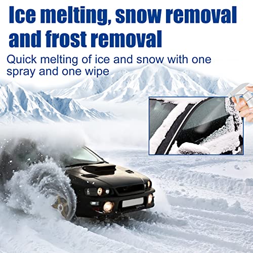 ikasus Auto Windshield Deicing Spray Snow Melting Spray Windshield De-Icer, Fast Ice Melting Spray Defrosting Anti Frost Spray Deicer Spray for Car Windshield Windows Wipers and Mirrors 60ml