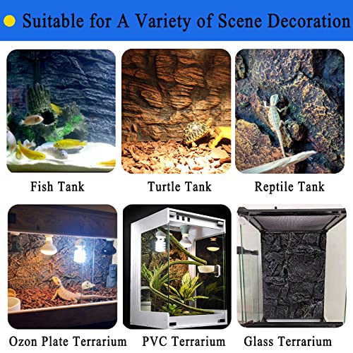 Hamiledyi Rock Terrarium Background 2 Pcs Reptile Tank Backgrounds Snake Habitat Decoration Leopard Gecko 3D Wall Backdrop Aquarium DéCor Backgrounds for Lizards Bearded Dragons Tortoises Tree Frogs