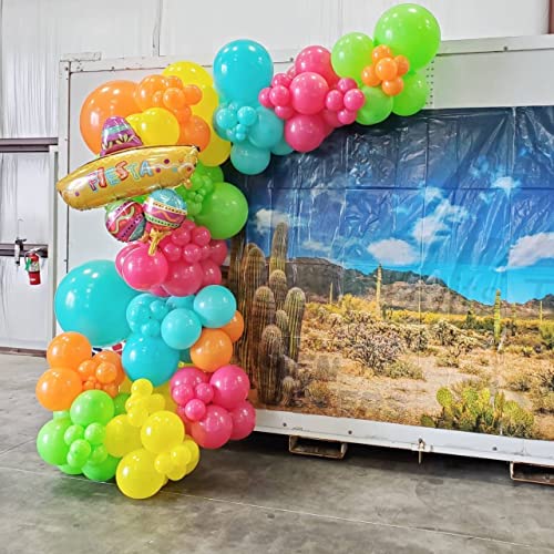 Mexican Fiesta Balloon Garland Arch Kit 142pcs Llama,Cactus ,Mexican Cinco de Mayo Sombrero Taco Balloon Mexican Fiesta Theme Birthday Party Decoration