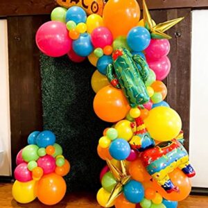 Mexican Fiesta Balloon Garland Arch Kit 142pcs Llama,Cactus ,Mexican Cinco de Mayo Sombrero Taco Balloon Mexican Fiesta Theme Birthday Party Decoration