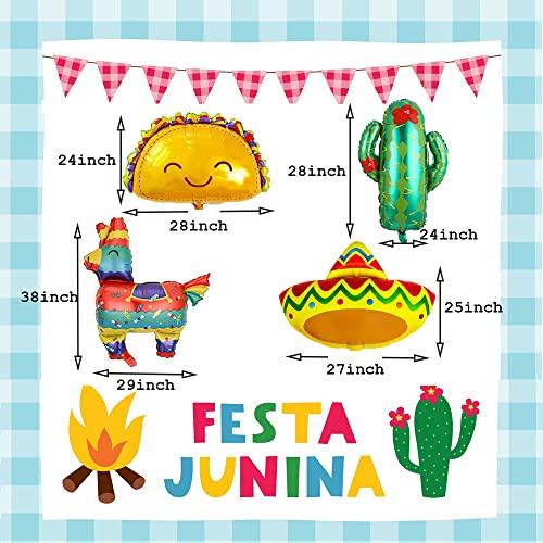 Mexican Fiesta Balloon Garland Arch Kit 142pcs Llama,Cactus ,Mexican Cinco de Mayo Sombrero Taco Balloon Mexican Fiesta Theme Birthday Party Decoration