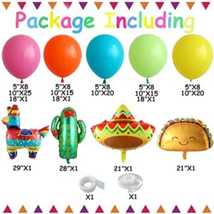 Mexican Fiesta Balloon Garland Arch Kit 142pcs Llama,Cactus ,Mexican Cinco de Mayo Sombrero Taco Balloon Mexican Fiesta Theme Birthday Party Decoration