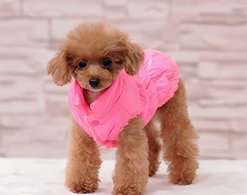 PAWSINSIDE Dog Warm Fleece Vest Coat Pet Cold Weather Quilted Coats Puffer Jacket Clothes for Cats and Small Dogs (Pink, X-Large)