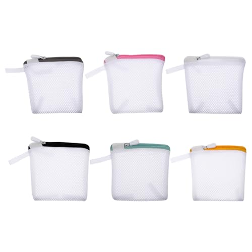 SOLUSTRE 6Pcs Mesh Laundry Bag with Zipper Travel Laundry Bag for Laundry, Blouse, Hosiery, Stocking, Underwear, Bra