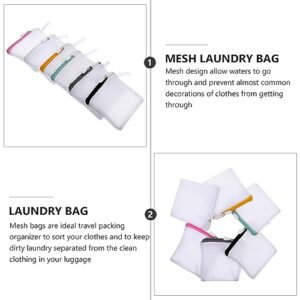 SOLUSTRE 6Pcs Mesh Laundry Bag with Zipper Travel Laundry Bag for Laundry, Blouse, Hosiery, Stocking, Underwear, Bra