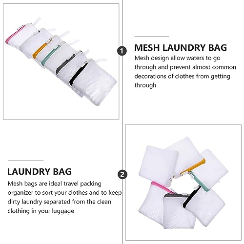 SOLUSTRE 6Pcs Mesh Laundry Bag with Zipper Travel Laundry Bag for Laundry, Blouse, Hosiery, Stocking, Underwear, Bra