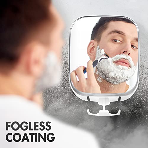 TAILI Shower Mirror Fogless for Shaving NO-Drilling & Removable Anti-Fog Mirror with Razor Holder Wall Mounted for Suction Shatterproof Bathroom, Bedroom, Vanity Countertop, Traveling