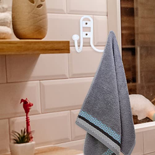 Zerodeko 6pcs Metal Wall Hooks Towel Hooks Coat Hook Robe Hook Vintage Hooks Coat Hook Door Hangers Clothes Cabinet Closet Sponges Wall Hook for Bathroom Bedroom Kitchen White