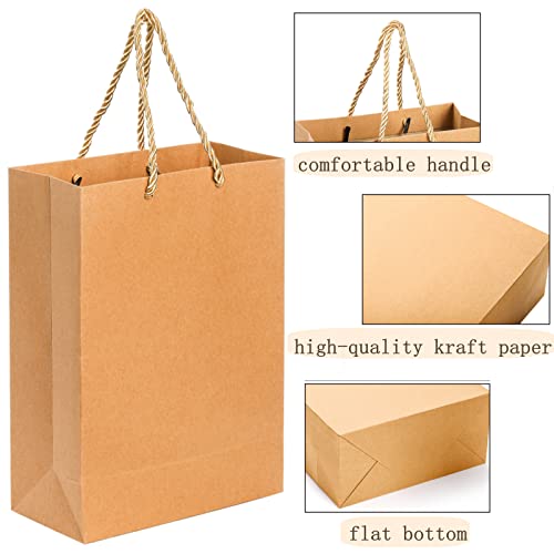 Lyellfe 45 Pack Brown Gift Bags, Heavy Duty Kraft Paper Bags with Handle, Assorted Recyclable Shopping Bags Bulk, Retail Bags, Merchandise Bags for Birthday, Wedding, Christmas, S, M, L