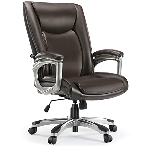 OLIXIS High Back Leather Home Office Desk Chairs, Dark Brown