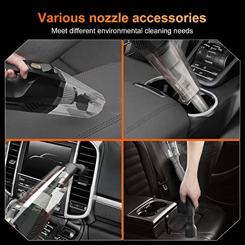 Car Vacuum Cleaner High Power,Yyton Portable Handheld Vacuum Cleaner up to 8000PA/120W/DC12V,Vacuum Cleaner with LED Light and Mutiple Accessories for Car Interior Cleaning Black