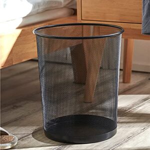 GOODSOFA 6 Gallon Mesh Trash Cans,12-Pack,Metal Wire Wastebaskets, Small Waste Basket Black Trash Can,Small Garbage Can,Recycling Garbage Container Bin for Office,Home,Kitchen,School