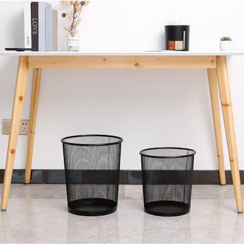 GOODSOFA 6 Gallon Mesh Trash Cans,12-Pack,Metal Wire Wastebaskets, Small Waste Basket Black Trash Can,Small Garbage Can,Recycling Garbage Container Bin for Office,Home,Kitchen,School