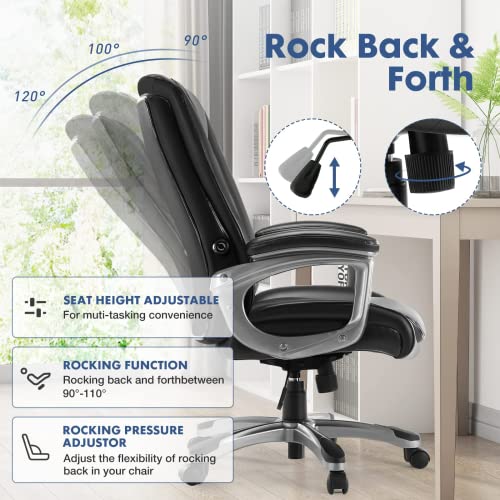 OLIXIS Home Office Computer Desk Chair, Dark Black