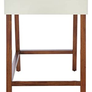 SAFAVIEH Home Collection Marwood Mid-Century Modern White/Brown Desk, Medium