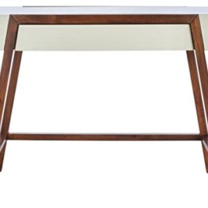 SAFAVIEH Home Collection Marwood Mid-Century Modern White/Brown Desk, Medium