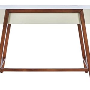 SAFAVIEH Home Collection Marwood Mid-Century Modern White/Brown Desk, Medium