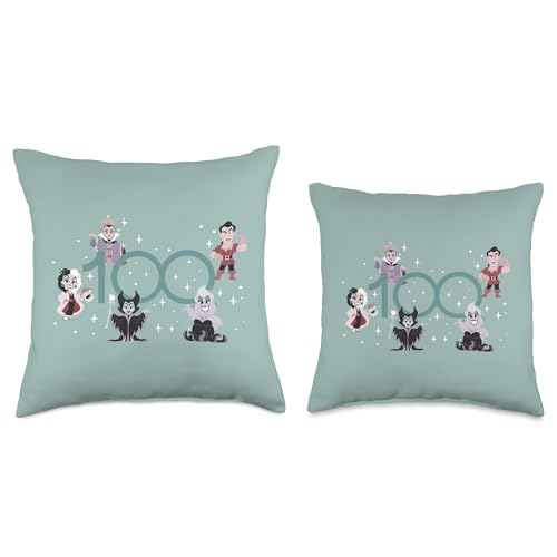 Disney 100 Villains 100th Anniversary Muted Cute D100 Throw Pillow, 16x16, Multicolor