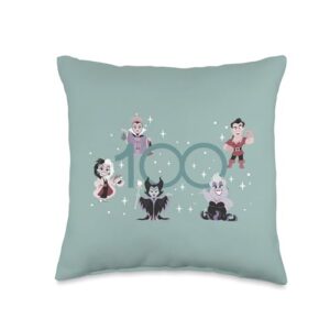 disney 100 villains 100th anniversary muted cute d100 throw pillow, 16x16, multicolor