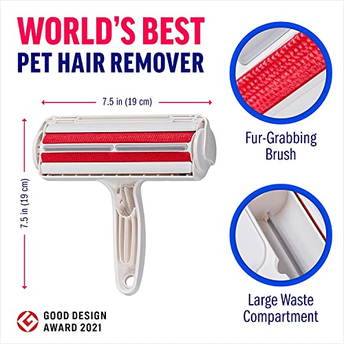 PETGAM - Pet Hair Remover, pet Hair Roller, cat and Dog Hair Remover for Sofa, Furniture, Carpet, car seat, Reusable pet Hair Roller with self-Cleaning Base, Improved Animal Skin Removal Tool