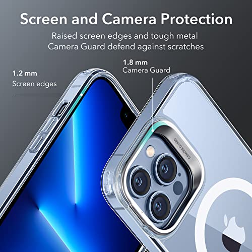 ESR for iPhone 13 Pro Max Case, Compatible with MagSafe, Built-in Camera Ring Stand, Military-Grade Protection, Magnetic Phone Case for iPhone 13 Pro Max, Classic Kickstand Case (HaloLock), Clear