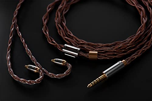 DD ddHiFi BC130B (Air Nyx) OCC HiFi Earphone Upgrade Cable with Shielding Layer, 4.4mm Straight Plug, MMCX Connector, Standard Length 120cm Long