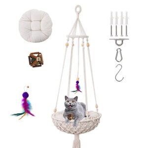 cat hammock, handwoven hanging cat bed cat window perch wall hanging cat hammock bed cat swing with hanging kit for kitten sleeping