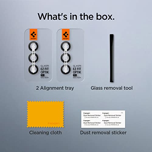 Spigen Camera Lens Screen Protector [Glas.tR EZ Fit Optik Pro] Designed for Galaxy S23 / Galaxy S23 Plus [2 Pack] - Black