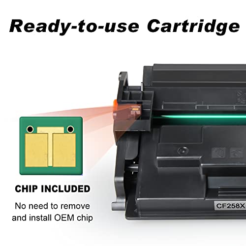 v4ink Remanufactured 58X Toner Cartridge (with Chip) Replacement for HP 58X CF258X 58A Toner Black for HP Pro M404dn M404dw M404n MFP M428fdw M428fdn M428dw M430f M406dn M428 M404 Printers 2 Pack