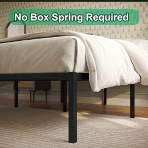 FALOIC Full Size Bed Frame 16 Inch Metal Black Platform Bed Full of Heavy Duty Noise Free, No Box Spring Needed, Easy Assembly Mattress Foundation…