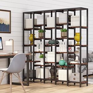 Tribesigns Wide 9-Tier Bookshelf, 71” H x 70” W Extra Large Bookcase with 22 Open Shelves, Tall Bookshelf Open Display Shelves with Metal Frame for Living Room, Home Office, Rustic Brown