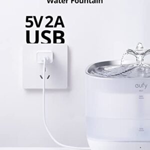 Power Adapter for eufy Pet Water Fountain, 5V 2A USB, 5W, for The US